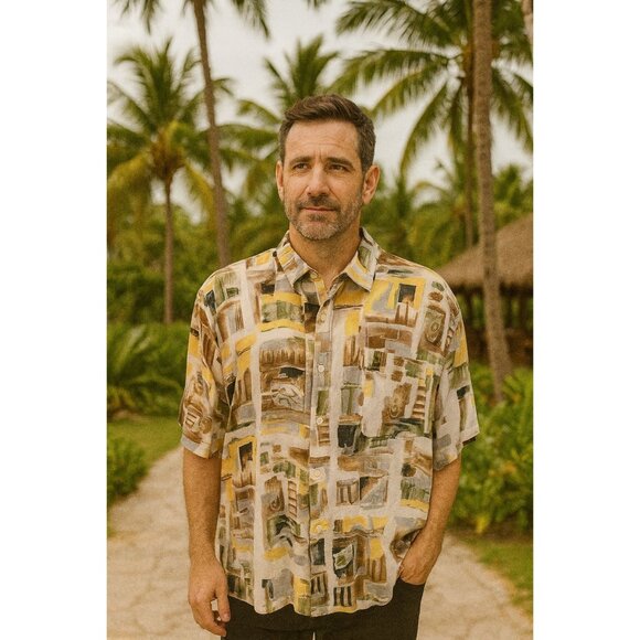 countess mara | Shirts | Vintage Countess Mara Rayon Shirt L Abstract ...